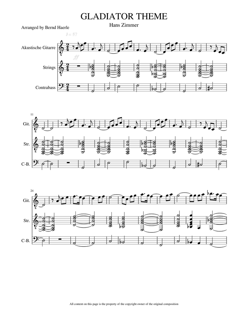 GLADIATOR THEME - piano tutorial