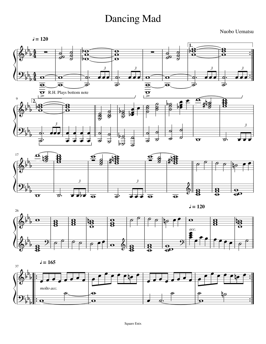Dancing Mad Sheet music for Piano (Solo) | Download and print in PDF or ...