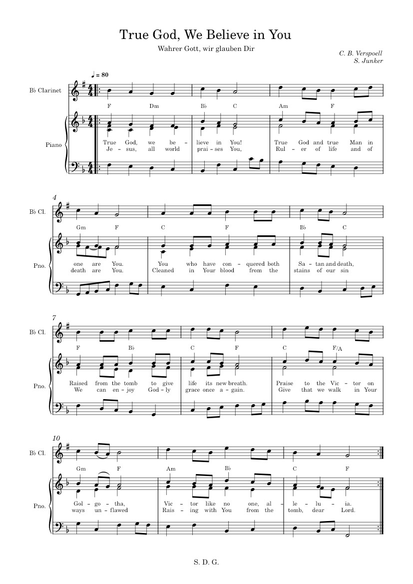 True God, We Believe in You - psalm étude Sheet music for Piano ...