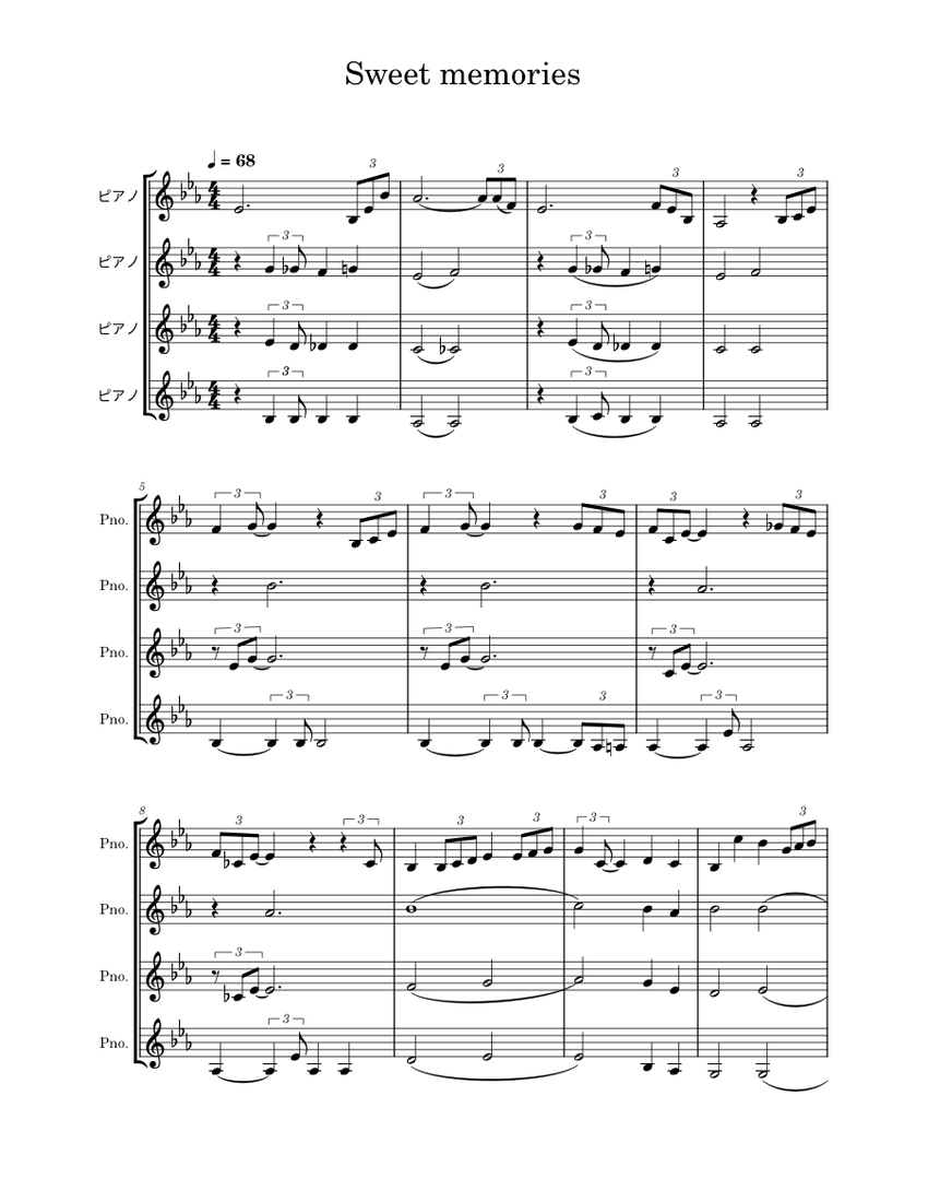 Sweet memories Sheet music for Piano (Mixed Quartet) | Musescore.com