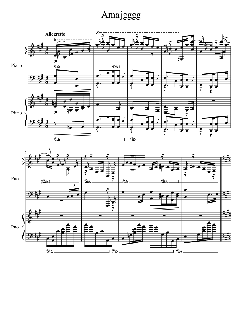 Piano duet Amaj Sheet music for Piano (Piano Duo) | Musescore.com