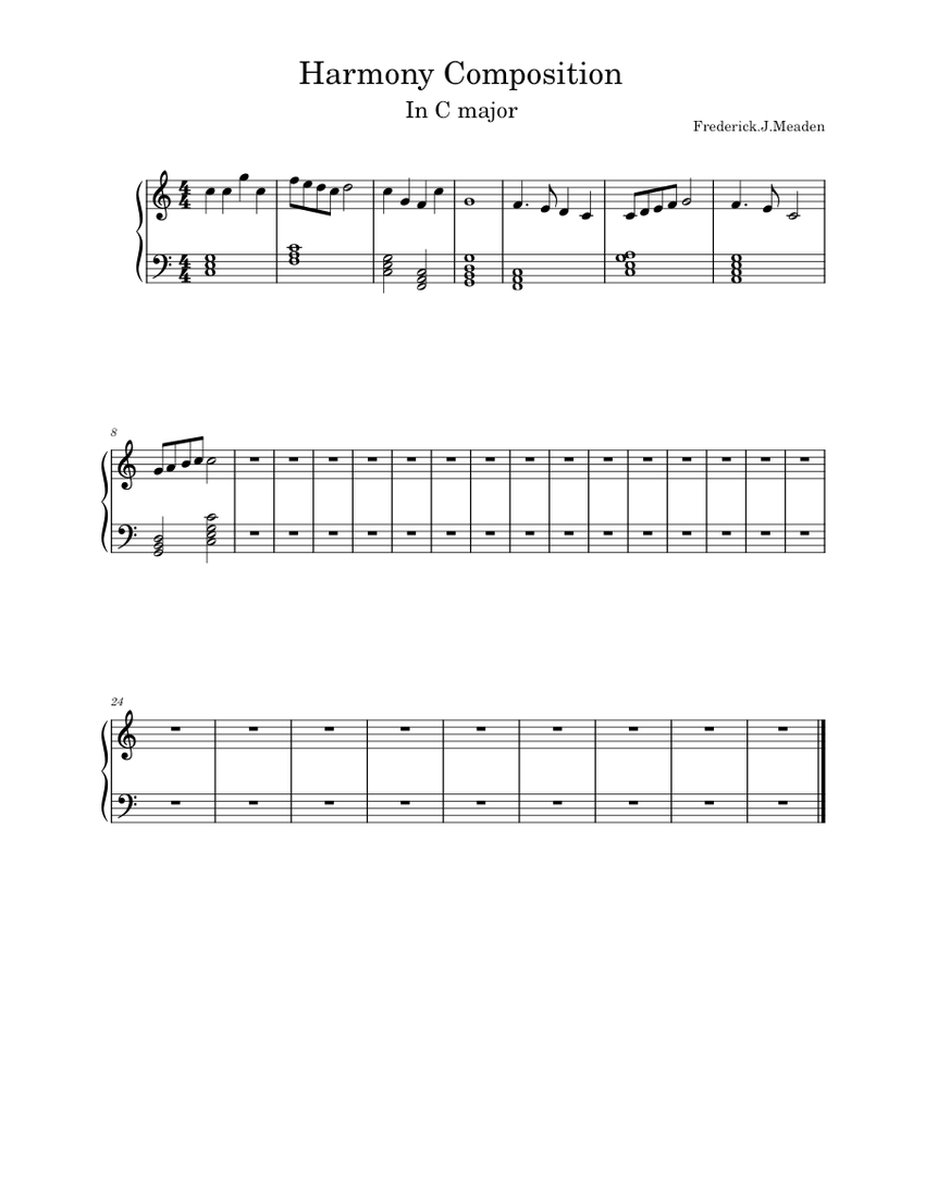 Harmony_Composition Sheet music for Piano (Solo) Easy | Musescore.com