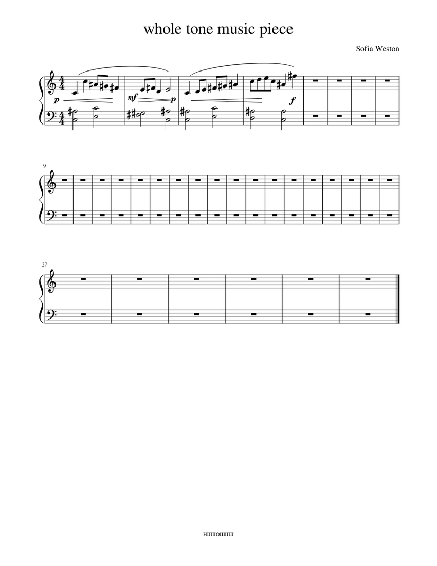 whole tone music piece Sheet music for Piano (Solo) | Musescore.com