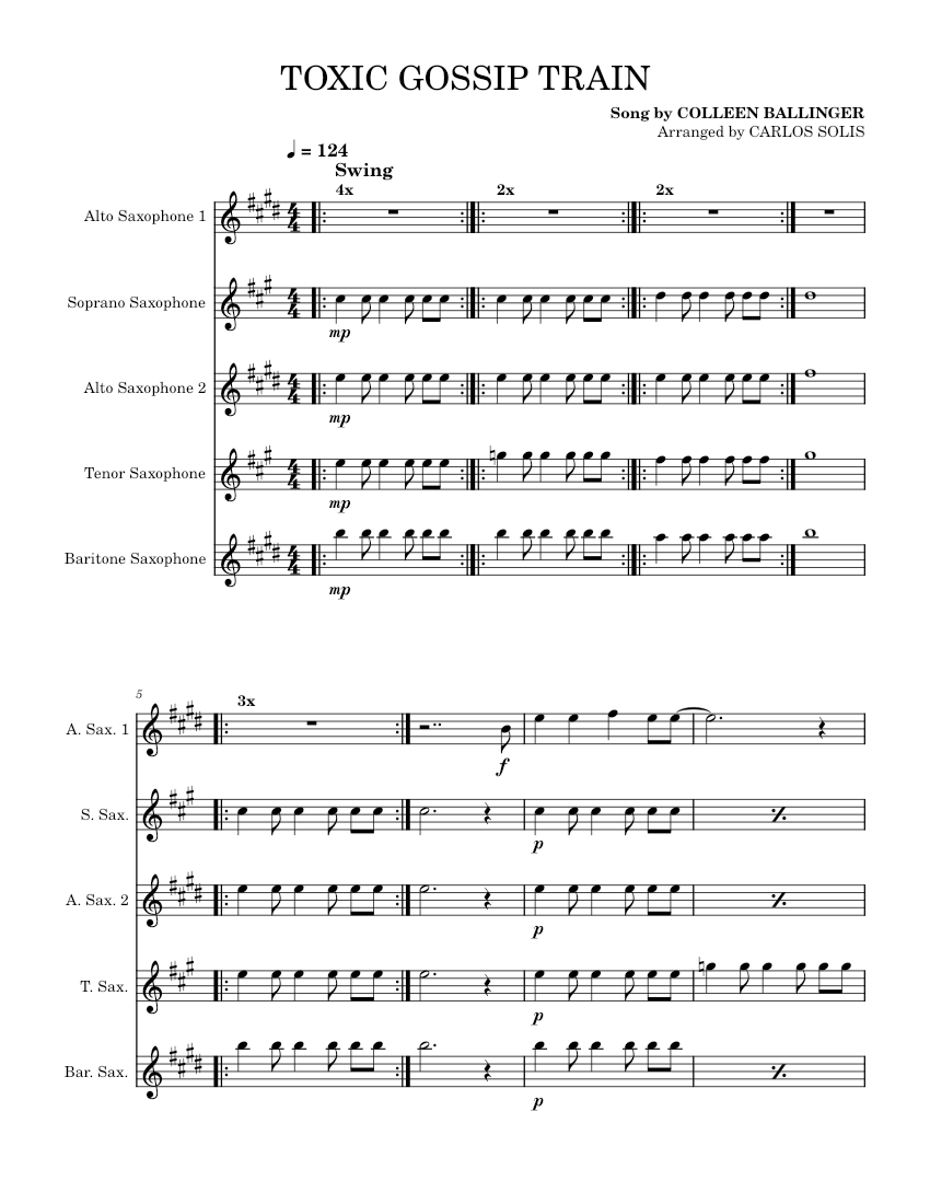 hi. (TOXIC GOSSIP TRAIN) by CARLIT0CHURRIT0 Sheet music for Saxophone ...