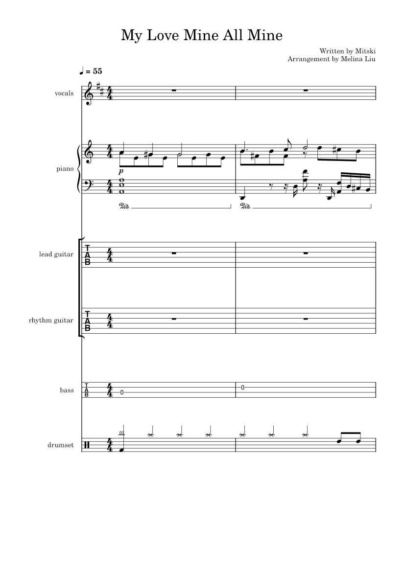 My Love Mine All Mine – Mitski Sheet music for Piano, Saxophone tenor ...
