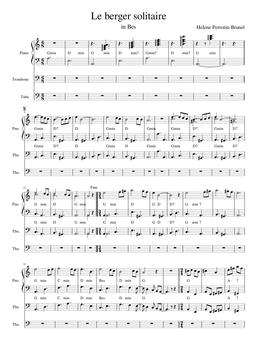 Le berger solitaire-in Bes - Helene Perrotin / CREAMUZZ Sheet Music ...