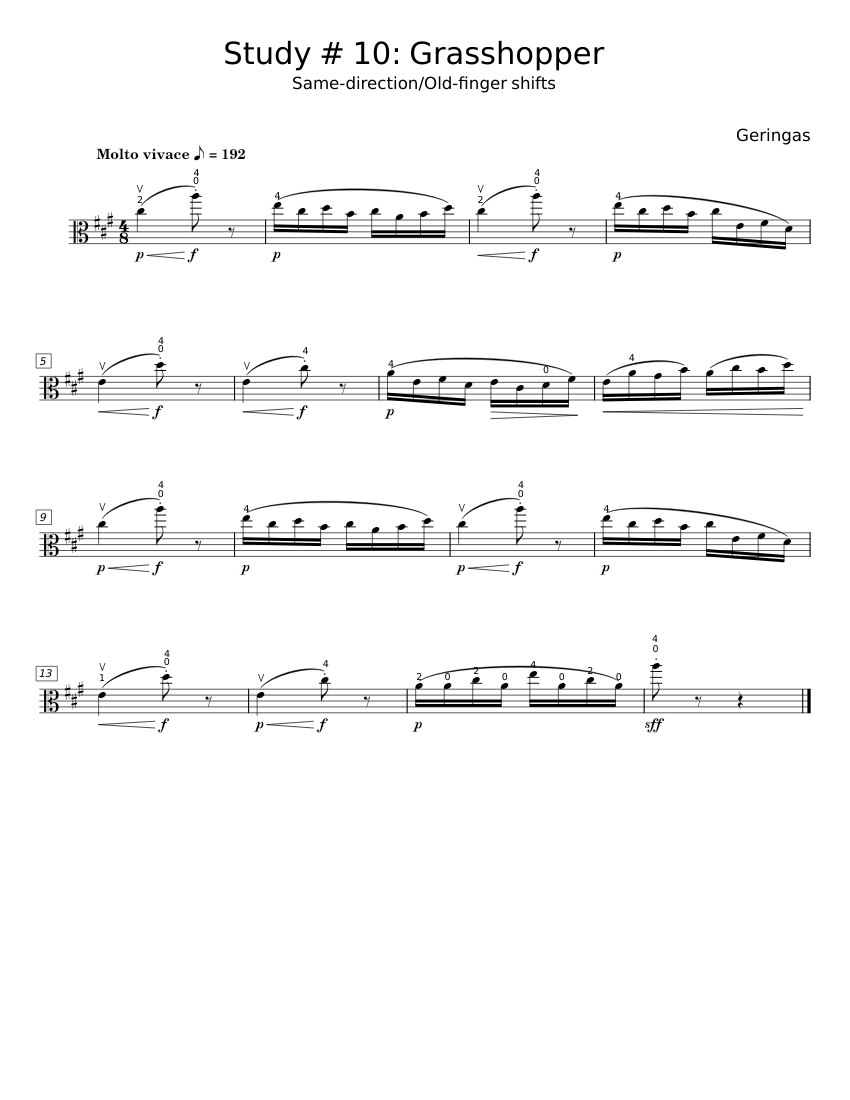 Grasshopper - Geringas Sheet music for Viola (Solo) | Musescore.com