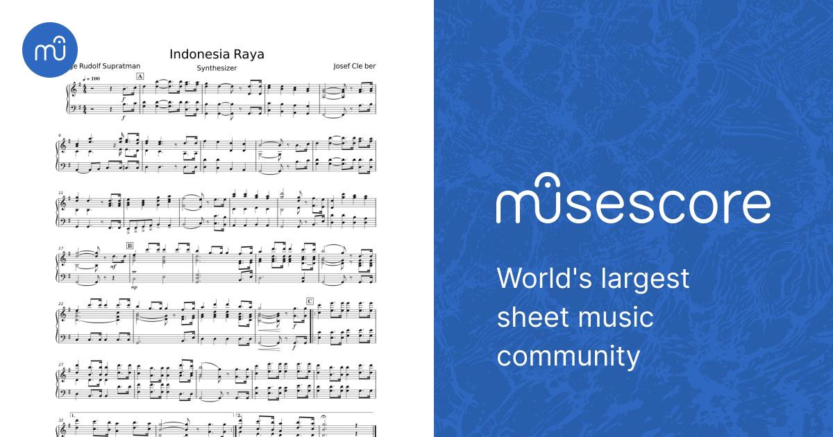 Indonesia Raya - Wage Rudolf Supratman Sheet music for Piano (Solo ...