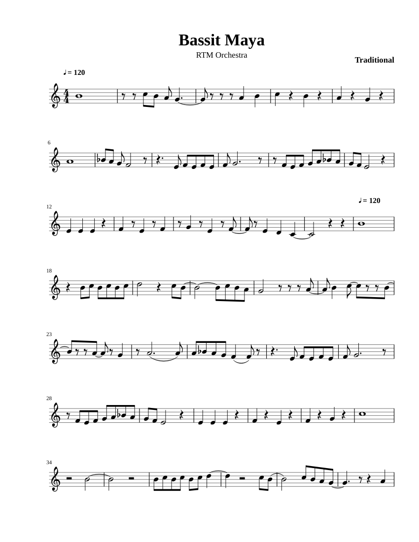 Bassit Maya Sheet music for Violin (Solo) | Musescore.com