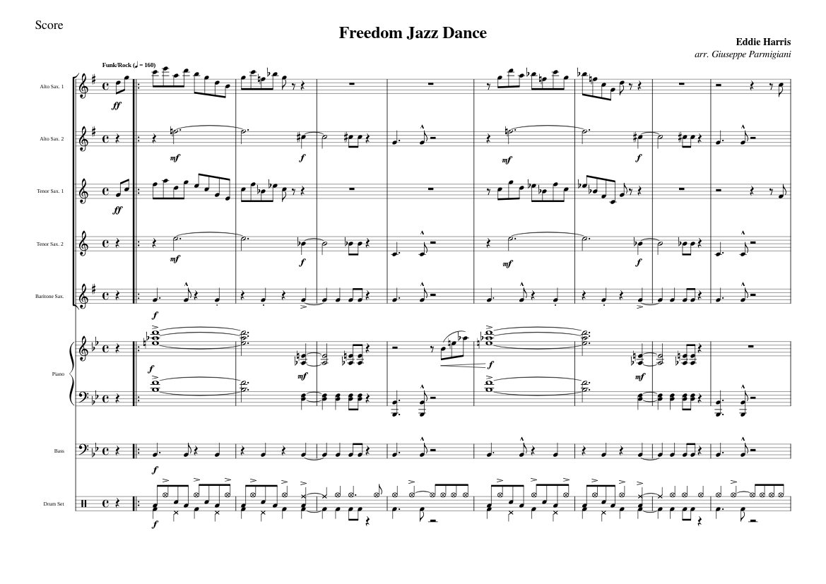 Freedom Jazz Dance (Sax Section) Sheet music for Piano, Saxophone alto ...