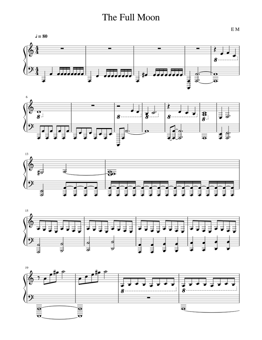 The Full Moon Sheet music for Piano (Solo) | Musescore.com