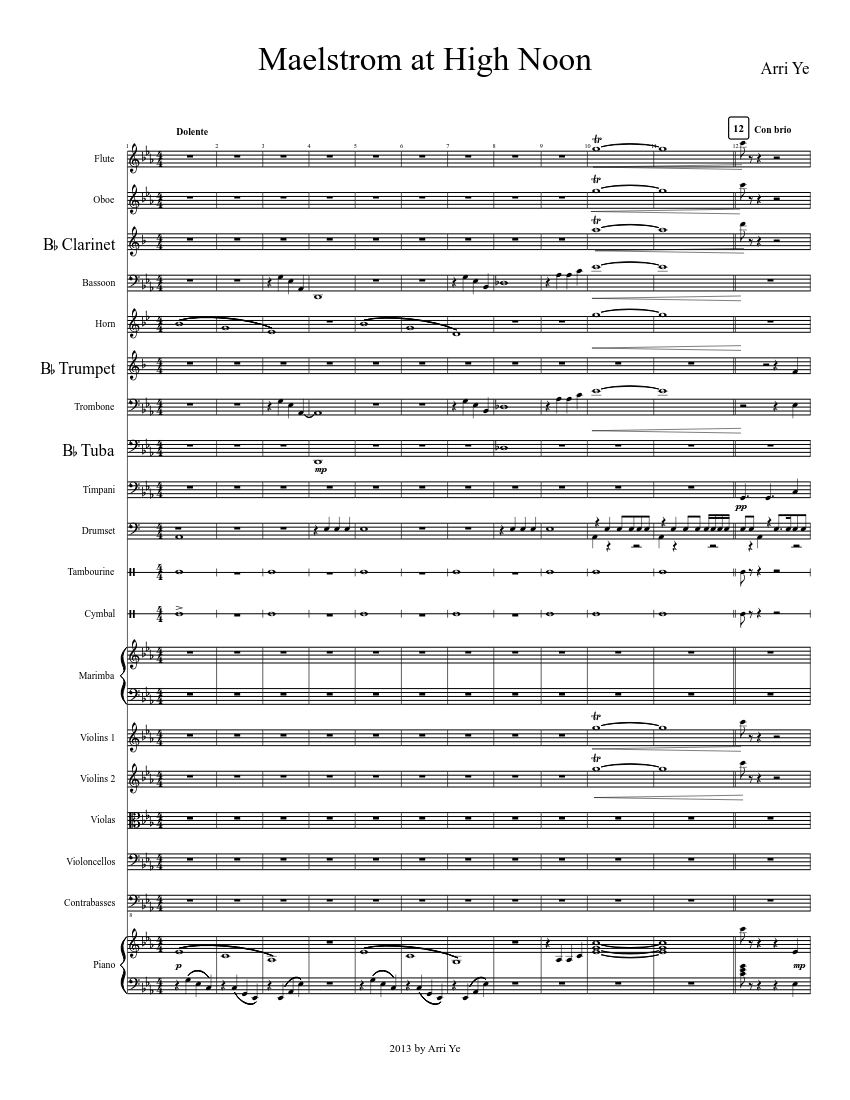 Maelstrom at High Noon Sheet music for Piano, Trombone, Tuba, Flute ...