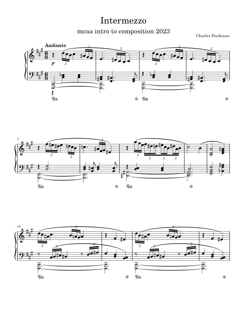 Intermezzo Sheet music for Piano (Solo) | Musescore.com