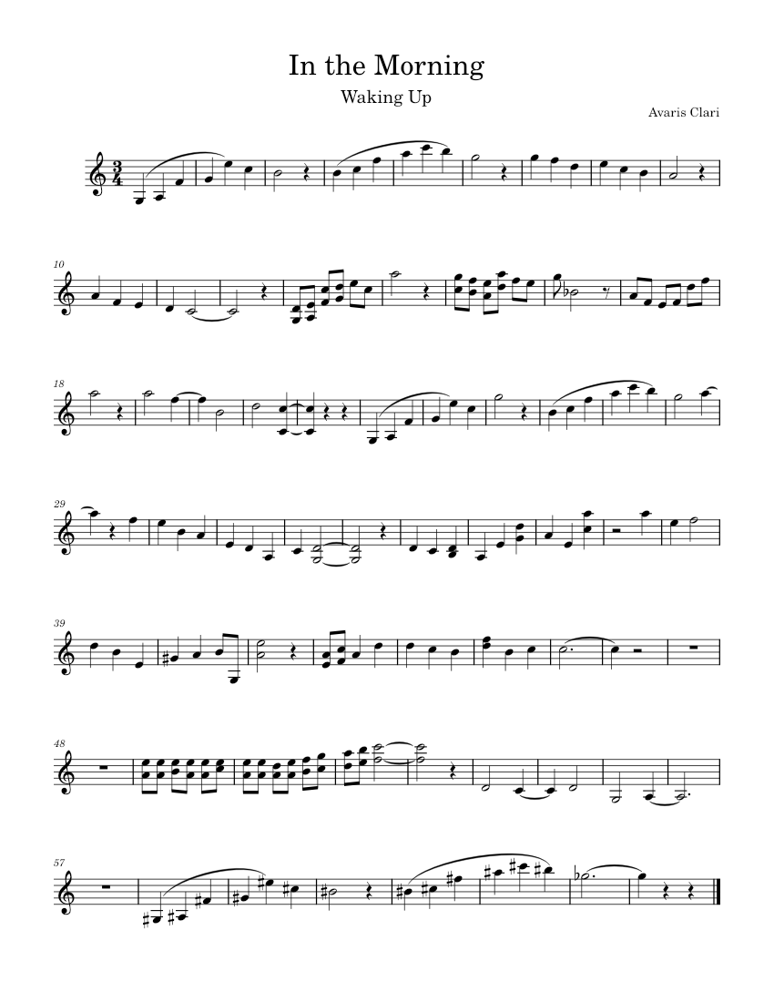In the Morning Sheet music for Violin (Solo) | Musescore.com