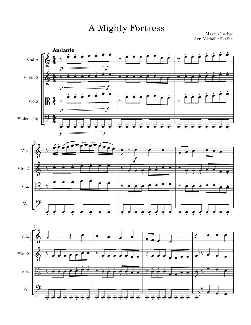 A mighty fortress is our god – Martin Luther A Mighty Fortress Sheet ...