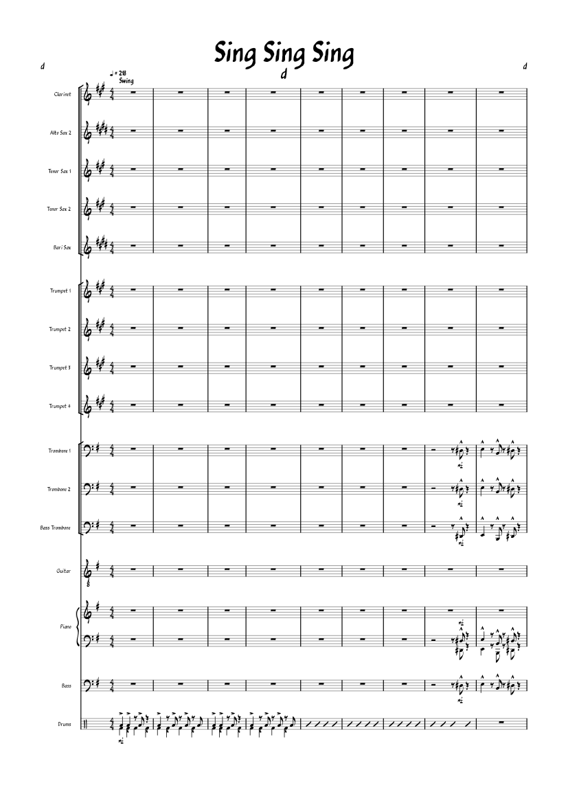 Sing Sing Sing (With a Swing!) – Benny Goodman Sheet Music for Piano ...