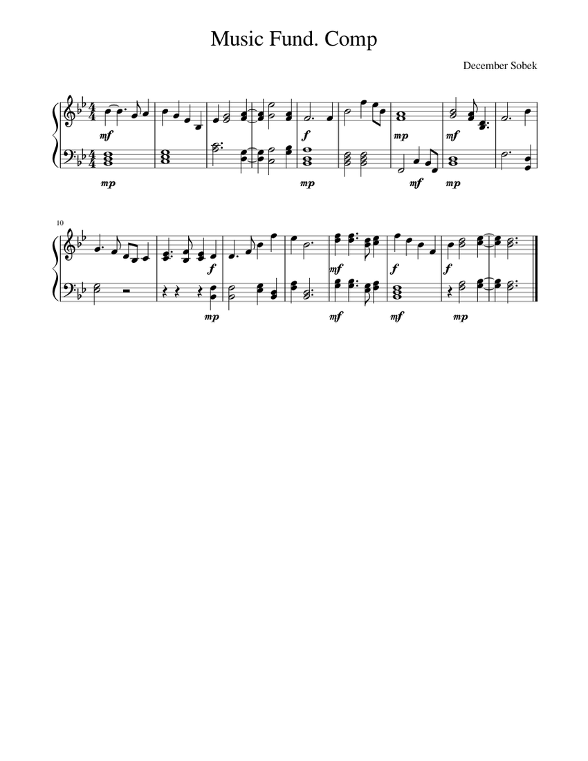 Music Fund. Comp Sheet music for Piano (Solo) | Musescore.com