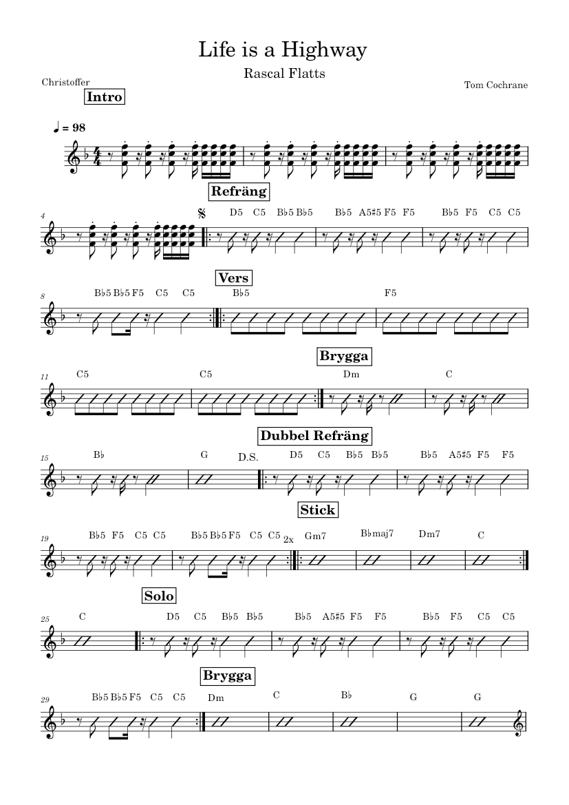 Life is a highway – Rascal Flatts Sheet music for Guitar (Solo ...