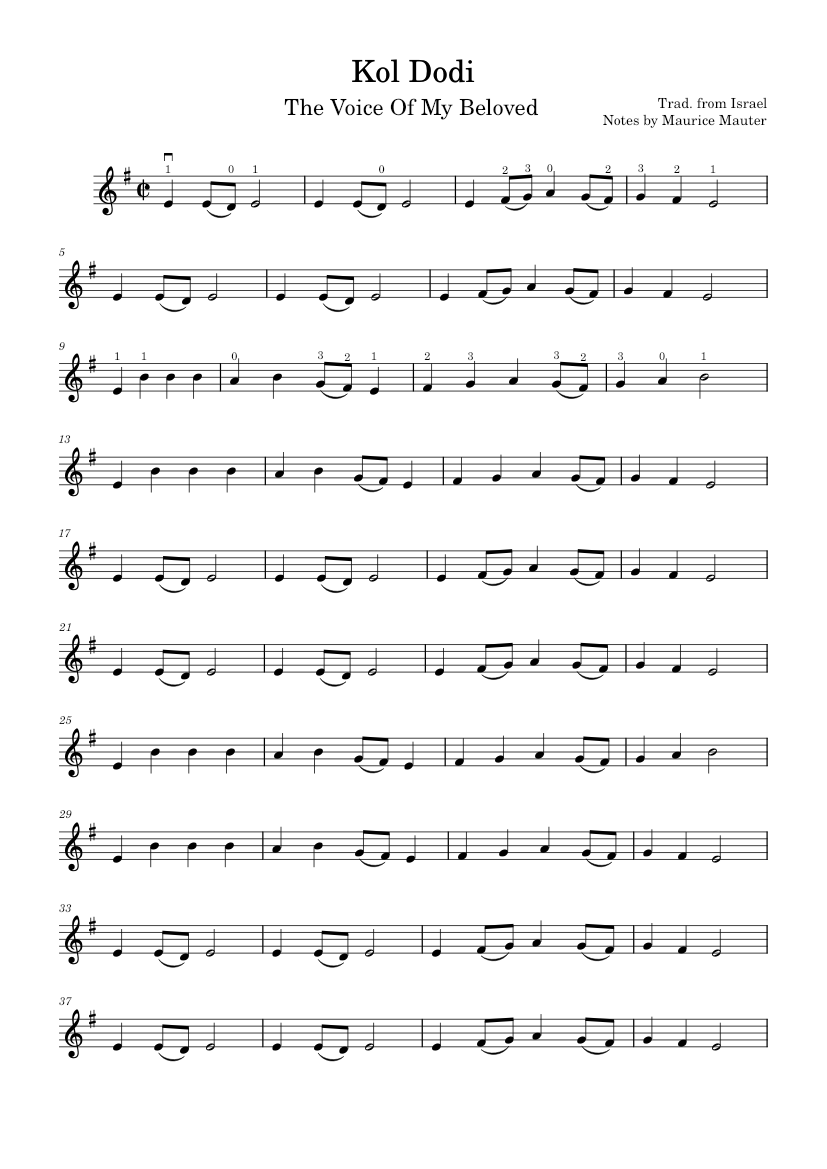Kol Dodi Sheet Music for Piano (Solo) Easy | MuseScore.com