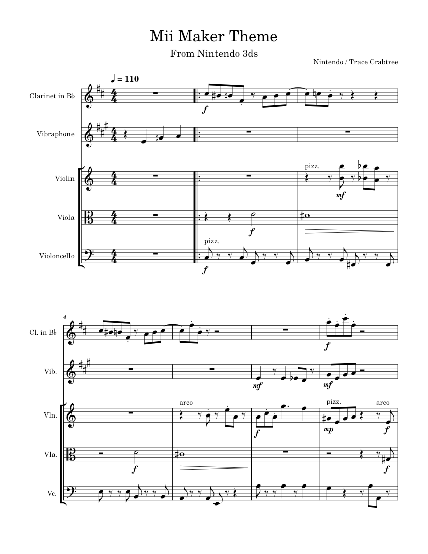 Mii Maker 3ds – Ltd. Nintendo Co. Mii_Maker_3ds Sheet music for ...