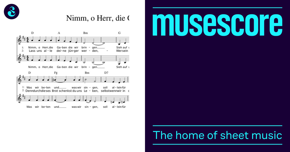 Nimm_o_Herr_die_Gaben Sheet music for Flute, Oboe (Woodwind Duet ...