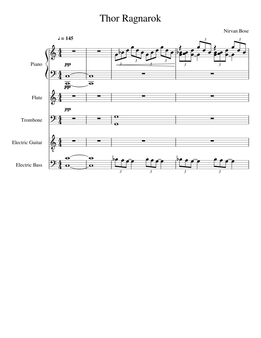 Thor Ragnarok Main Theme - piano tutorial