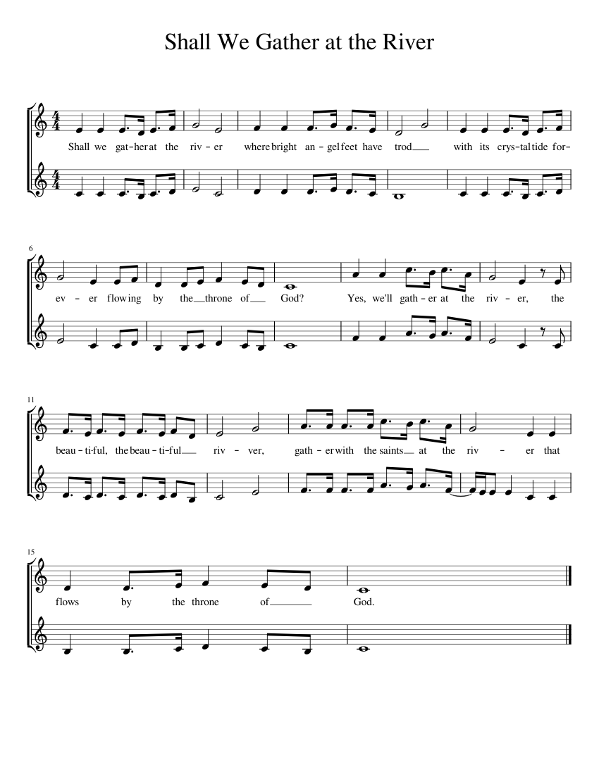 Shall We Gather at the River Sheet music for Soprano, Alto (Choral ...