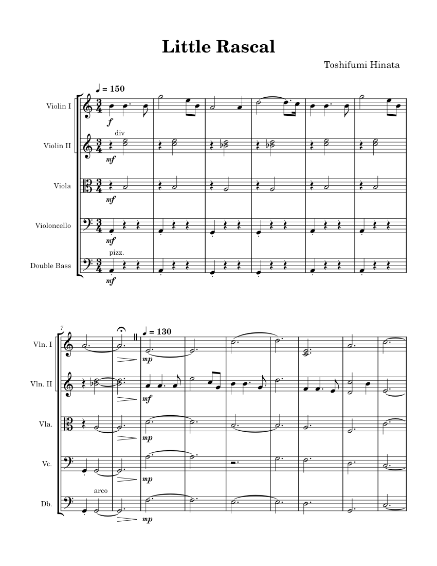 Little Rascal – Toshifumi Hinata for Strings Sheet Music for Viola ...