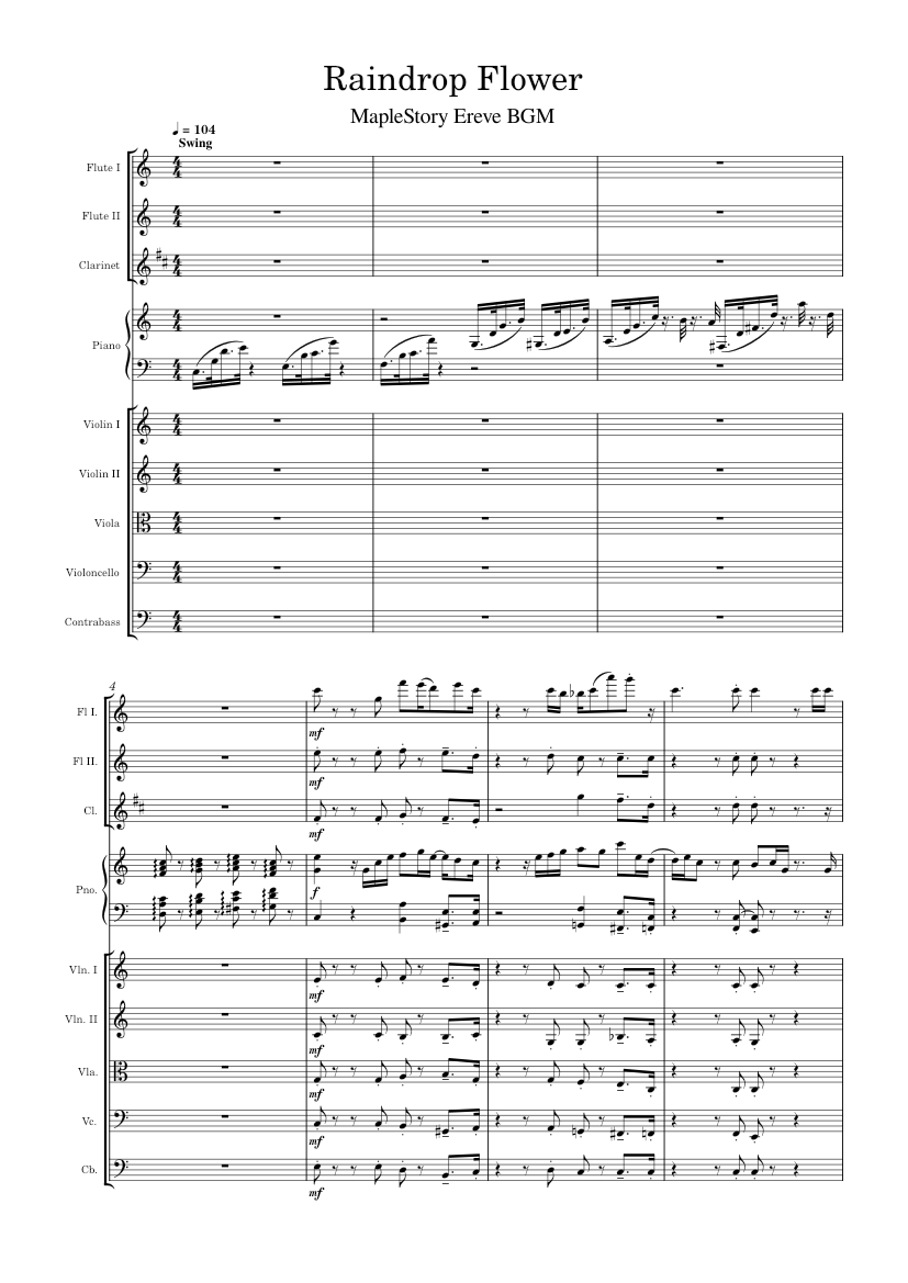 Raindrop Flower – Maplestory BGM Raindrop Flower Sheet Music for Piano ...