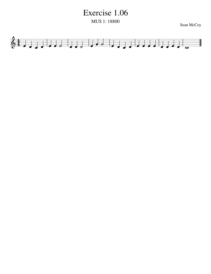 Exercise 1 Sheet music for Piano (Solo) Easy | Musescore.com