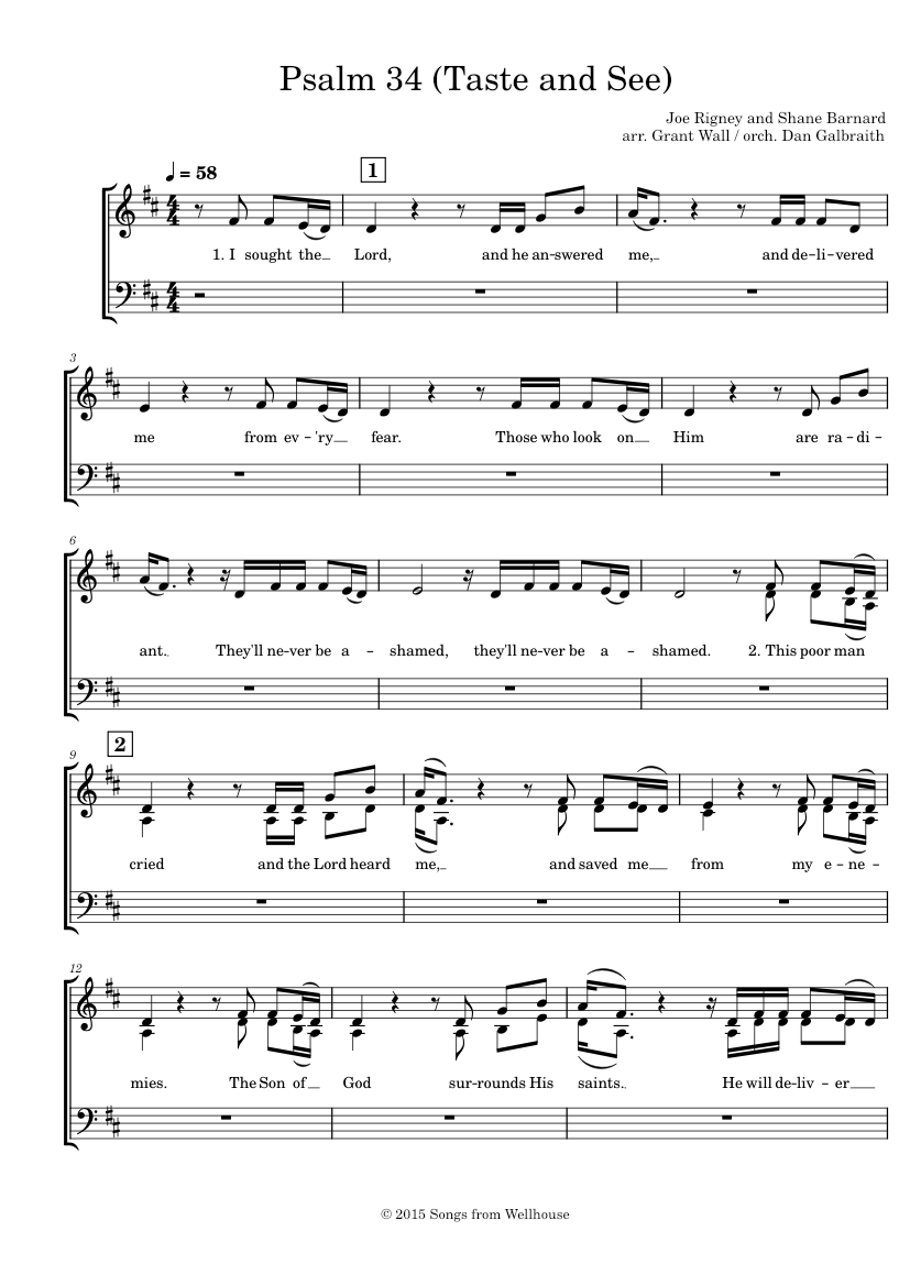 Psalm 34 taste and see – Shane & Shane Psalm 34 Taste and See Sheet ...