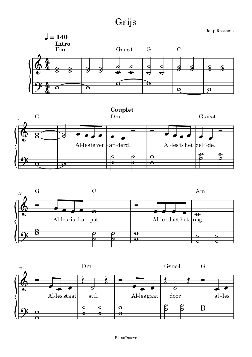 Grijs – Jaap Reesema Sheet music for Piano (Solo) Easy | Musescore.com