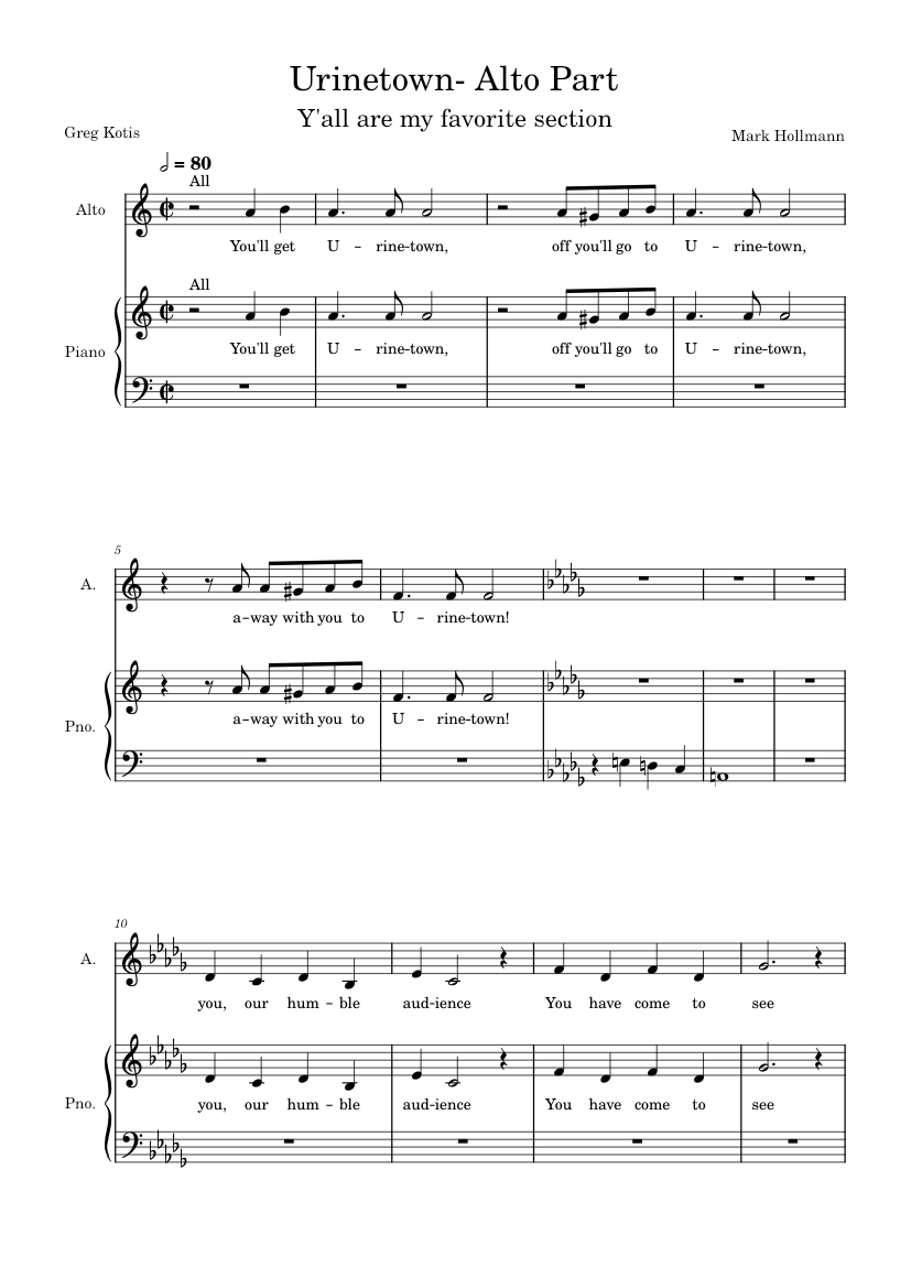 Urinetown – Alto Part Sheet music for Piano, Alto (Choral) | Musescore.com
