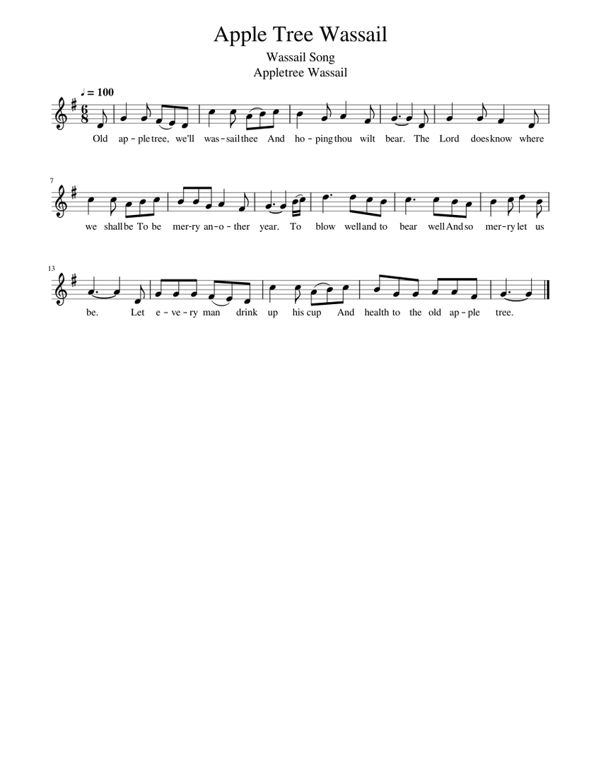 Apple Tree Wassail Sheet music for Piano (Solo) | Musescore.com