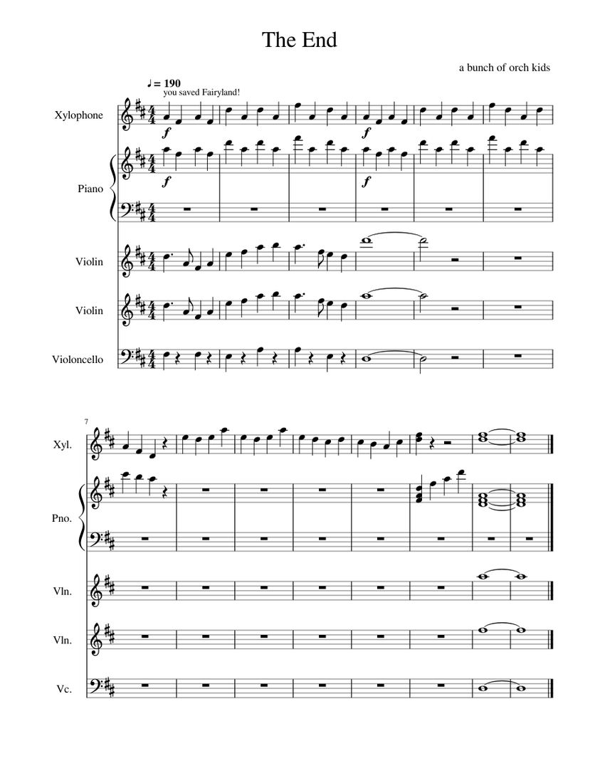 The End - piano tutorial