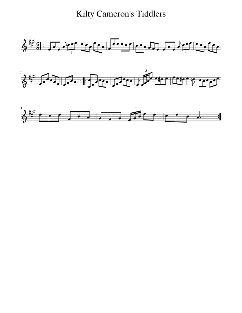 Kilty Cameron's Tiddlers Sheet music for Piano (Solo) | Musescore.com