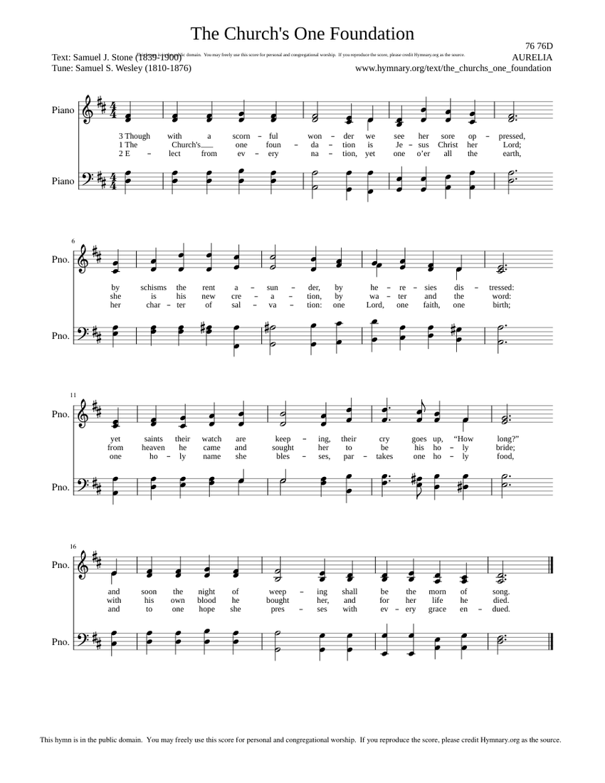 Aurelia - Samuel Sebastian Wesley Sheet music for Piano (Piano Duo ...