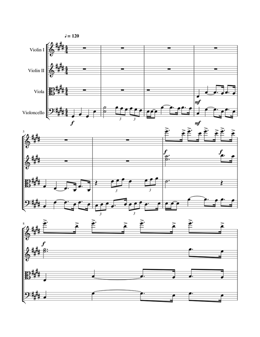Comp Sheet music for Violin, Viola, Cello (String Quartet) | Musescore.com