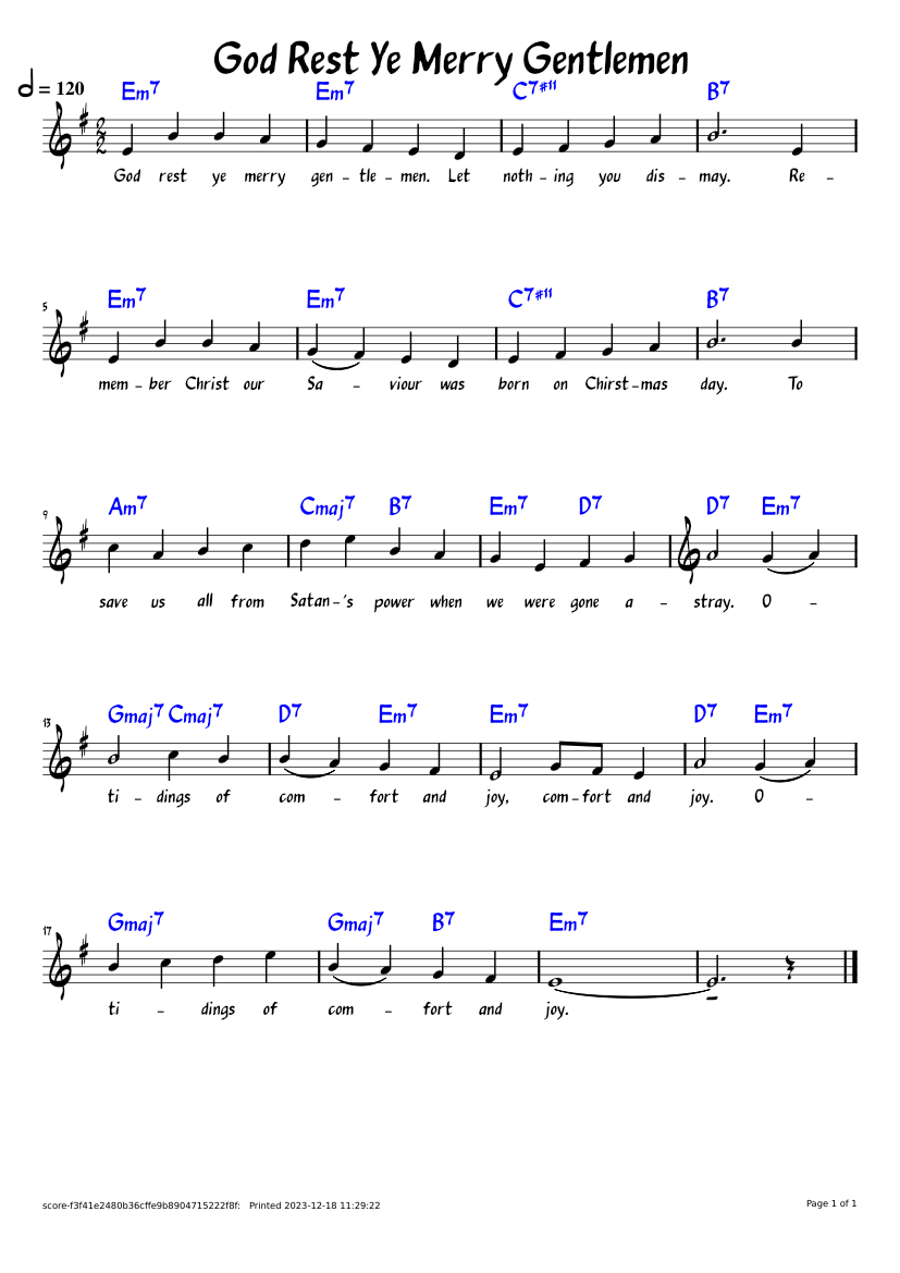 God Rest Ye Merry, Gentleman - Unknown Sheet music for Piano (Solo ...