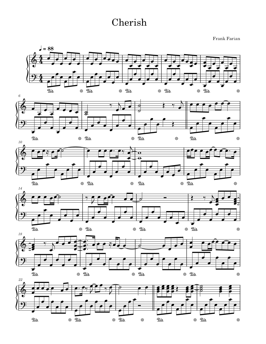 Cherish Sheet music for Piano (Solo) | Musescore.com