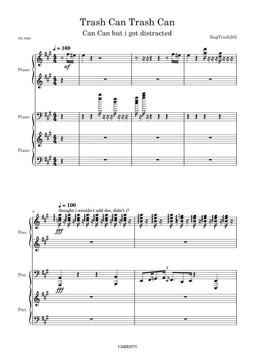 Can-Can – Jacques Offenbach Trash Can Trash Can Sheet music for Piano ...