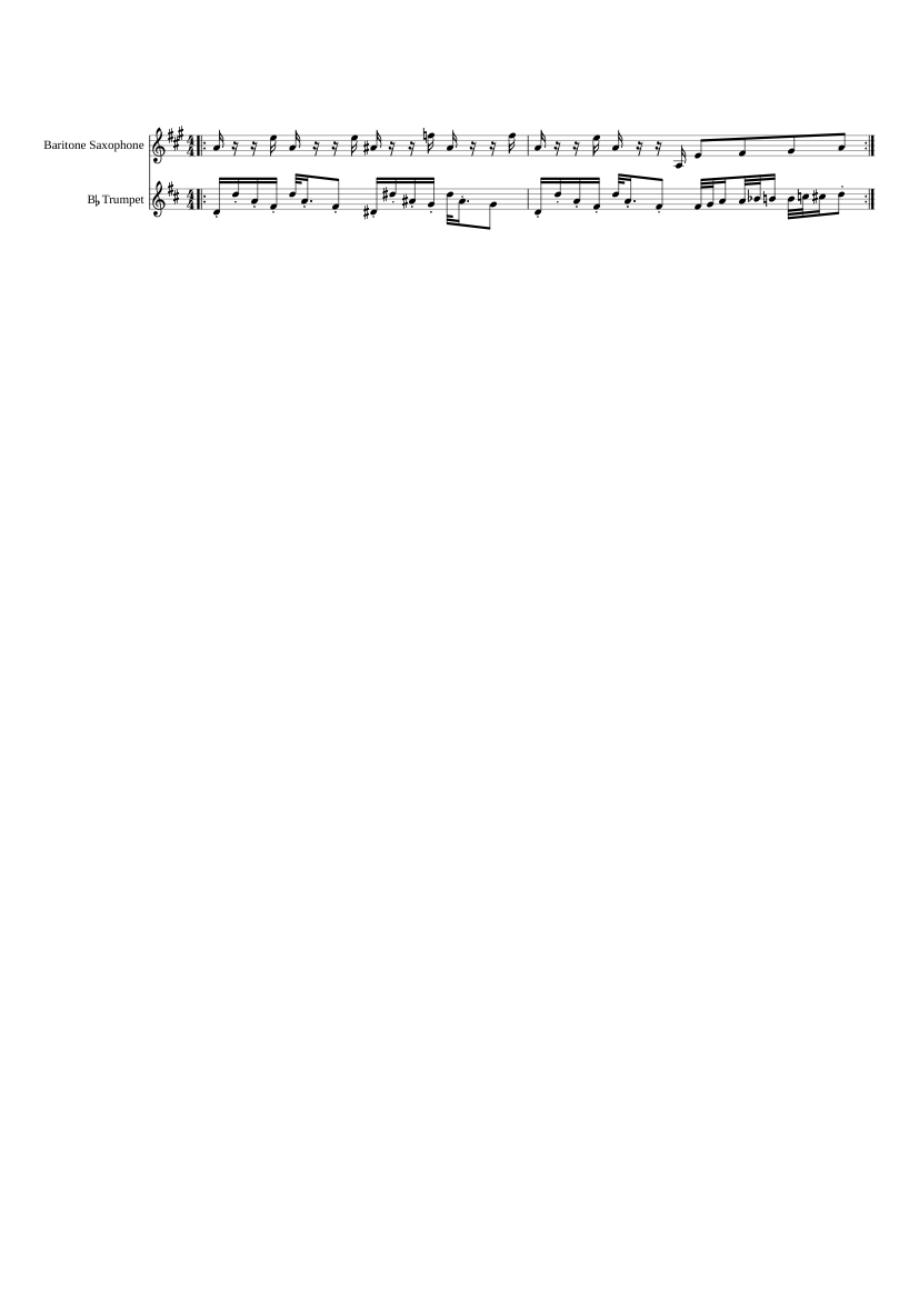 Pac-Man Sheet Music for Saxophone baritone, Trumpet other (Mixed Duet ...