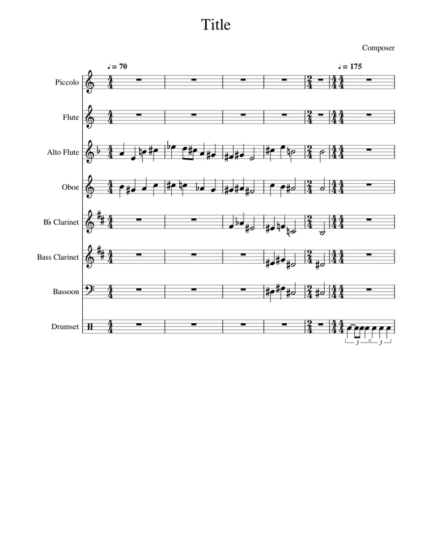 Helical Rising Sheet music for Flute piccolo, Flute, Oboe, Clarinet in ...