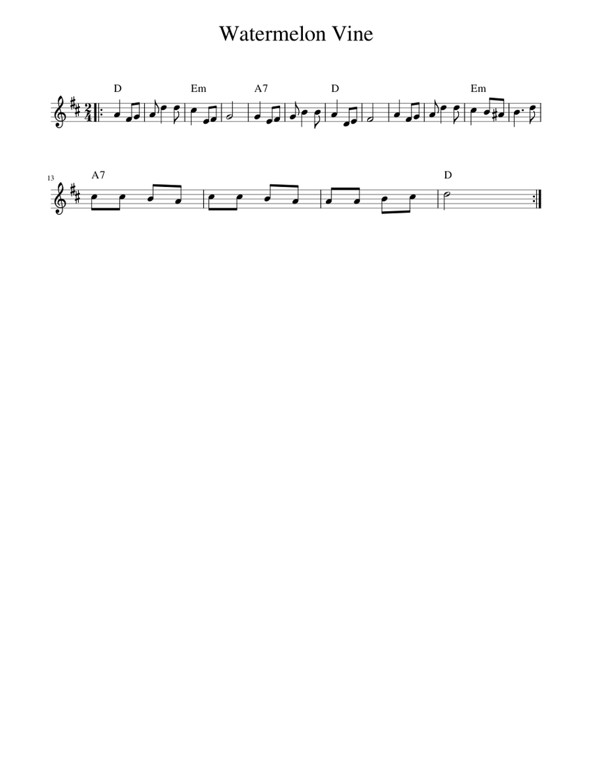 Watermelon Vine Sheet music for Piano (Solo) Easy | Musescore.com