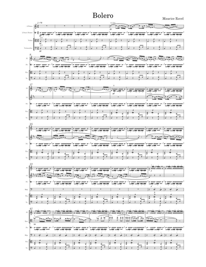 Bolero - Maurice Ravel Sheet music for Trombone, Tuba, Celesta, Trumpet ...