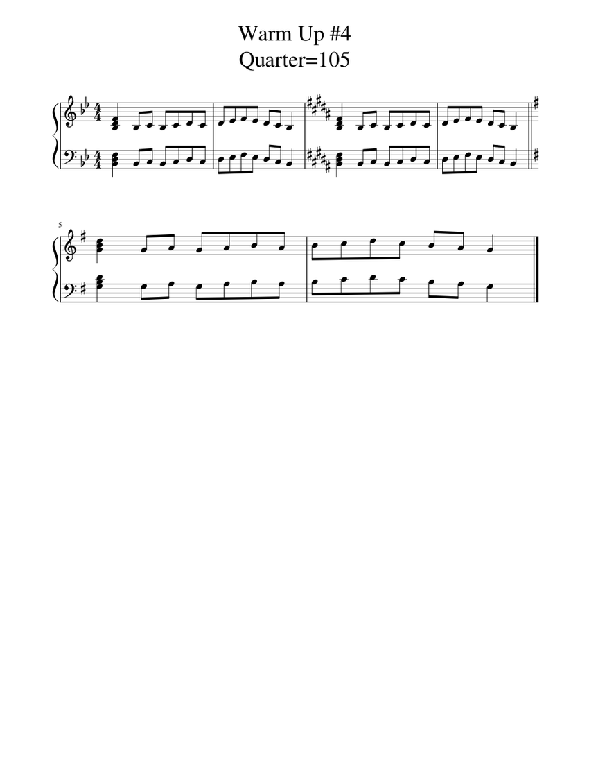 Warm Up #4 Sheet music for Piano (Solo) Easy | Musescore.com