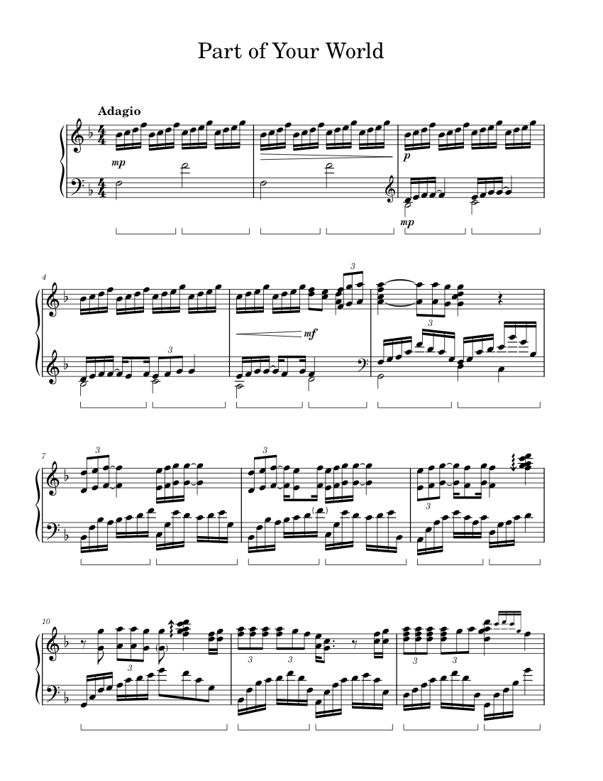 Part_of_Your_World Sheet Music for Piano (Solo) | MuseScore.com