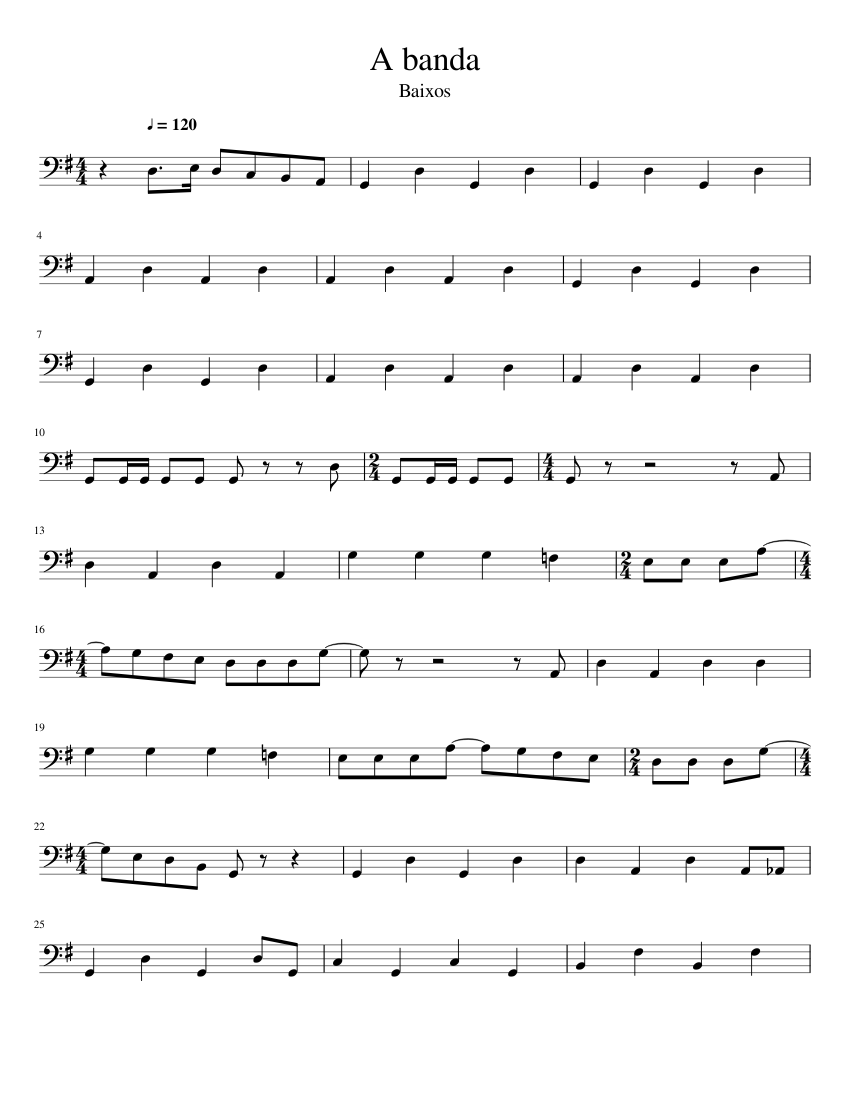 A banda Sheet music for Piano (Solo) | Musescore.com