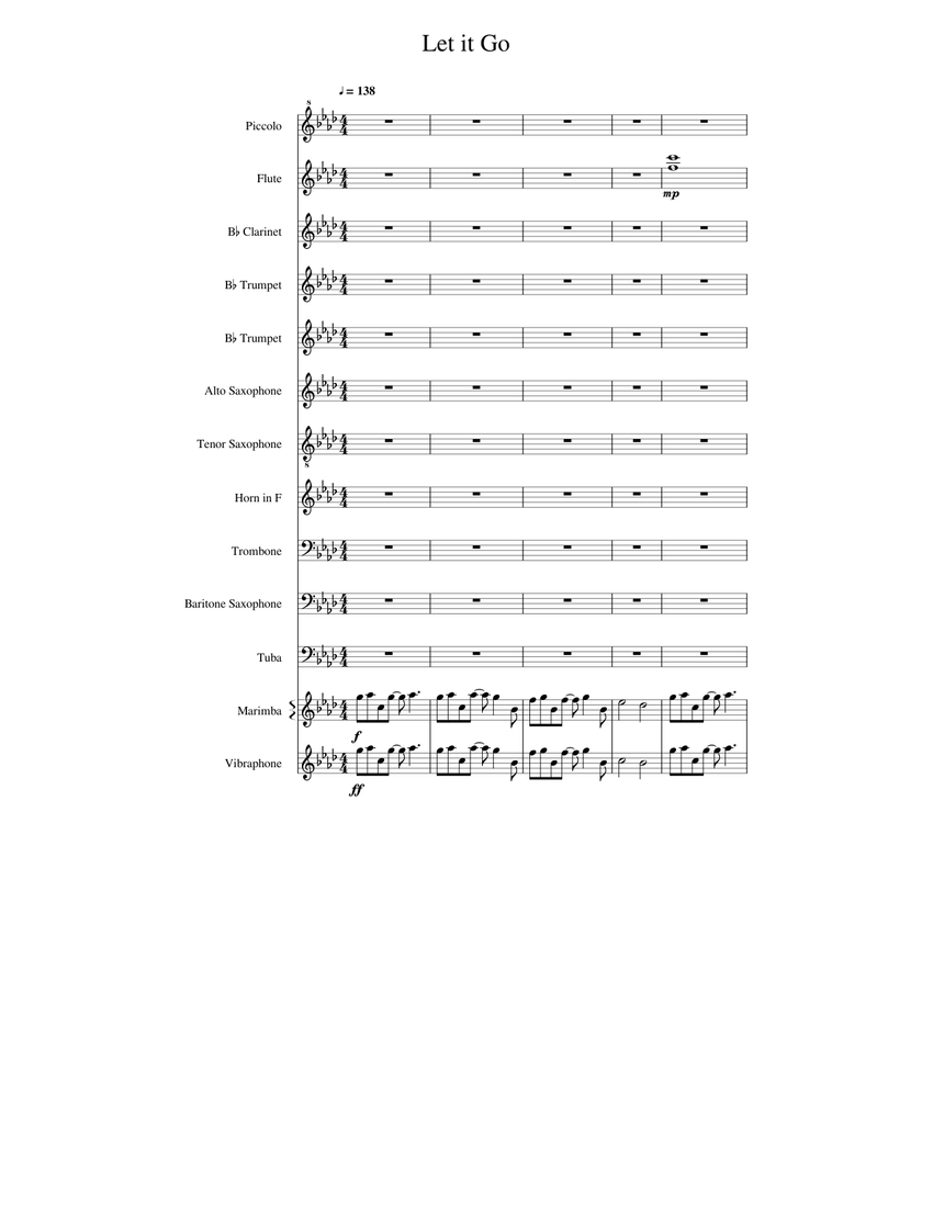 Let it Go Sheet music for Trombone, Tuba, Flute, Oboe & more ...