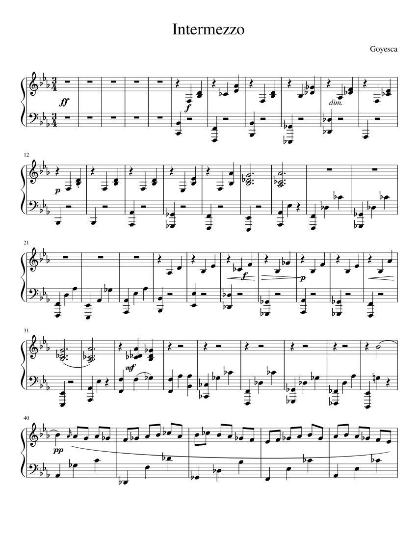 Intermezzo Sheet music for Piano (Solo) | Musescore.com